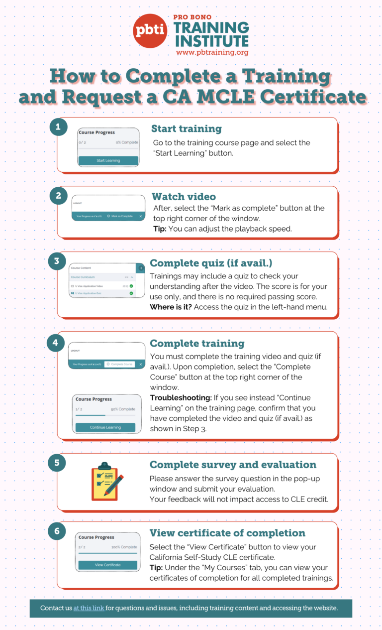 MCLE Instructions - Pro Bono Training Institute
