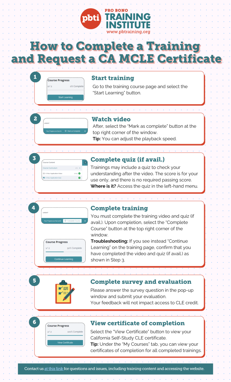 MCLE Instructions - Pro Bono Training Institute